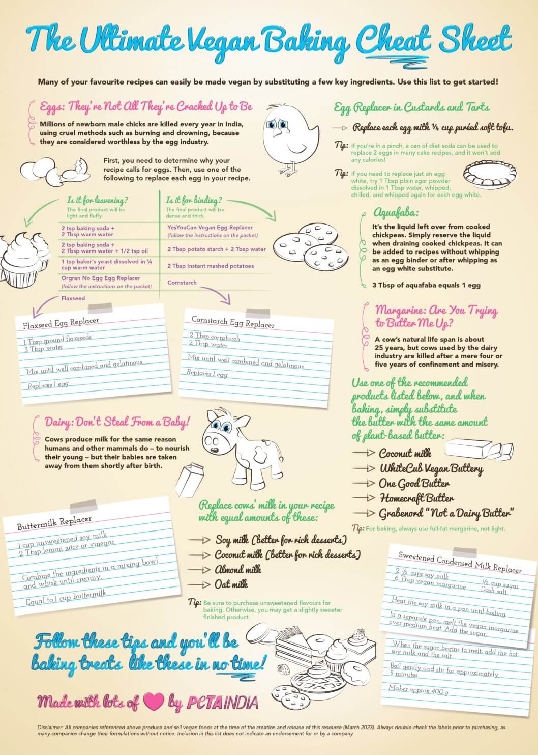 The Ultimate Vegan Baking Cheat Sheet - Blog - PETA India