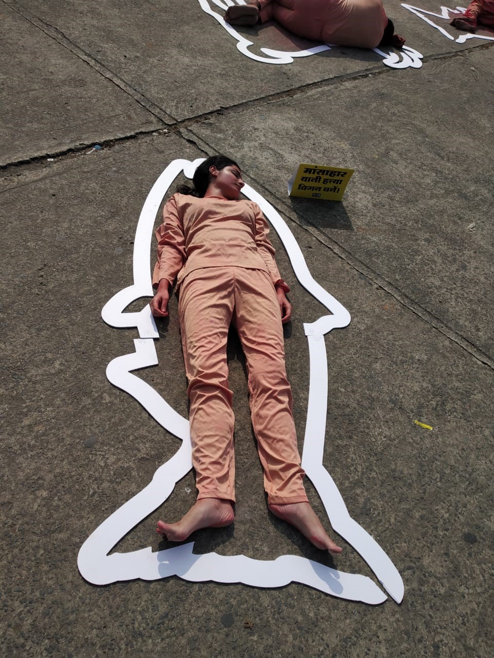 Dozens Lie 'Dead' at Meat Industry 'Crime Scene' - Blog - PETA India