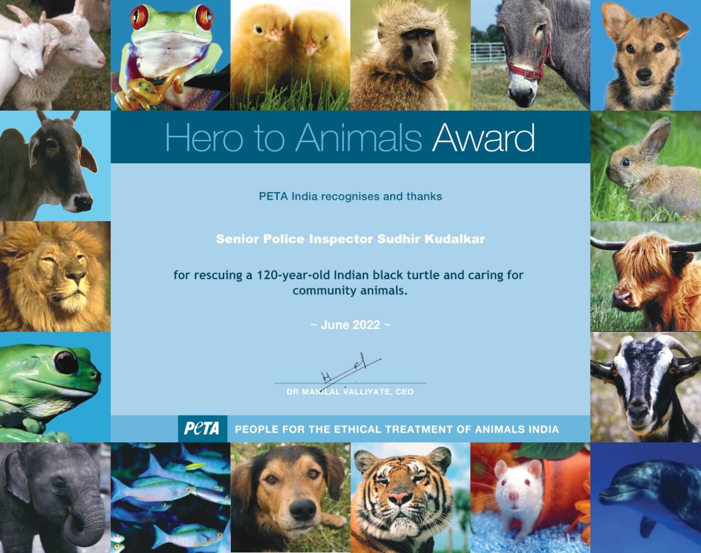 Mumbai Police Inspector Wins PETA India Award for Saving 120-Year-Old ...