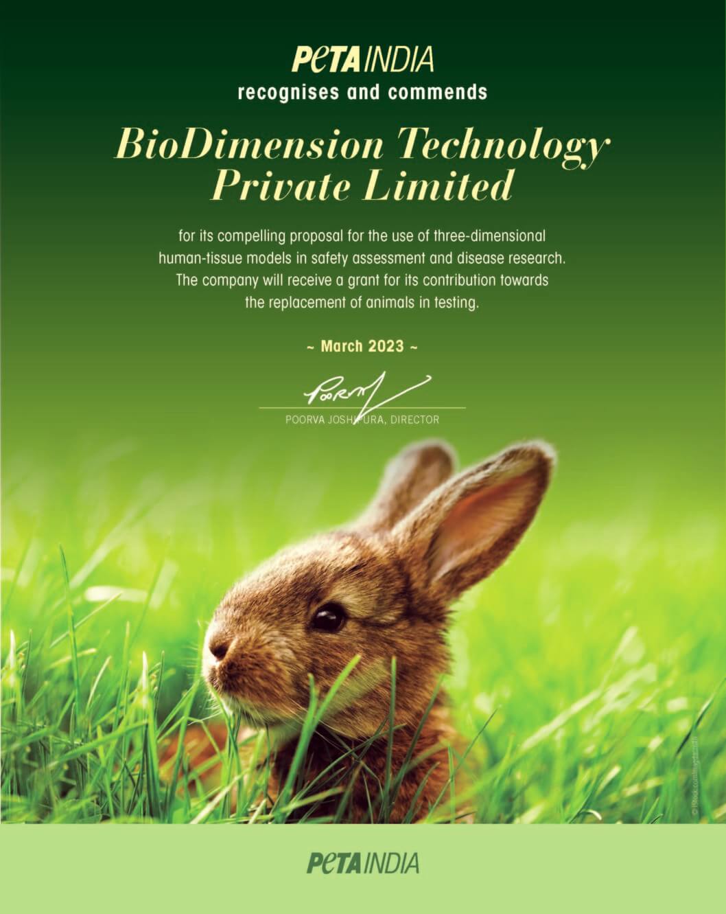 BioDimension Wins PETA India Grant for its Game-Changing Research Tools ...