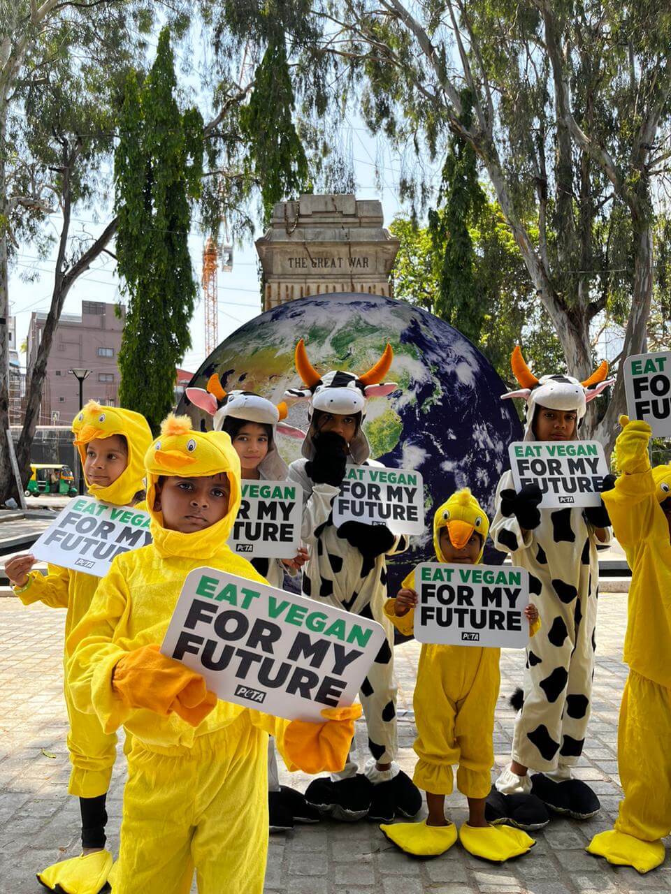 Ahead of World Environment Day, Children Dressed as Chicks and Calves ...