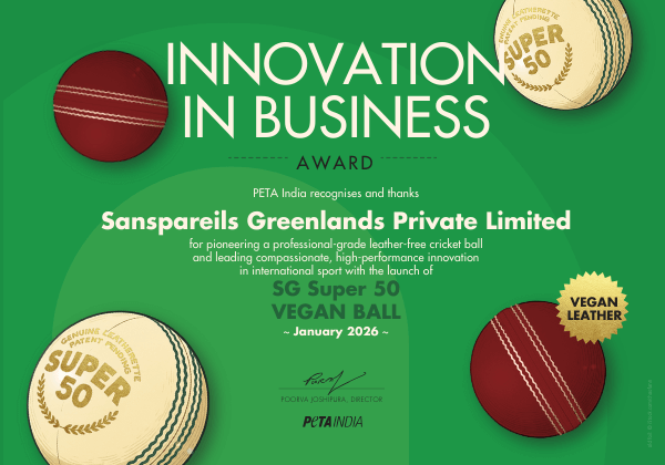 Shabash! Sanspareils Greenlands Nabs PETA India Award for Professional ...
